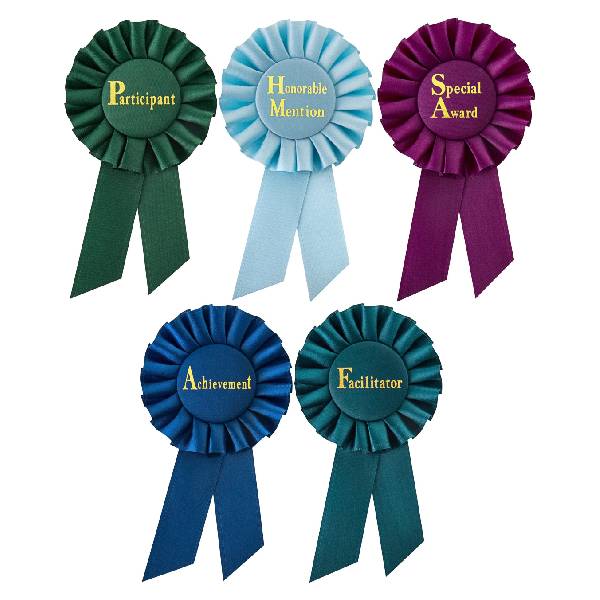 Rosette Award Recognition Ribbons - 6 inch Multipurpose | Clinch Star
